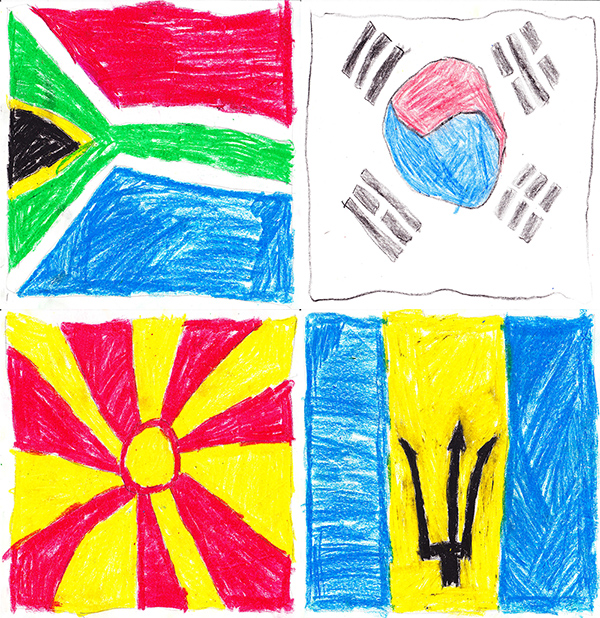 Crayon Flag Drawings | Handwritten Kin